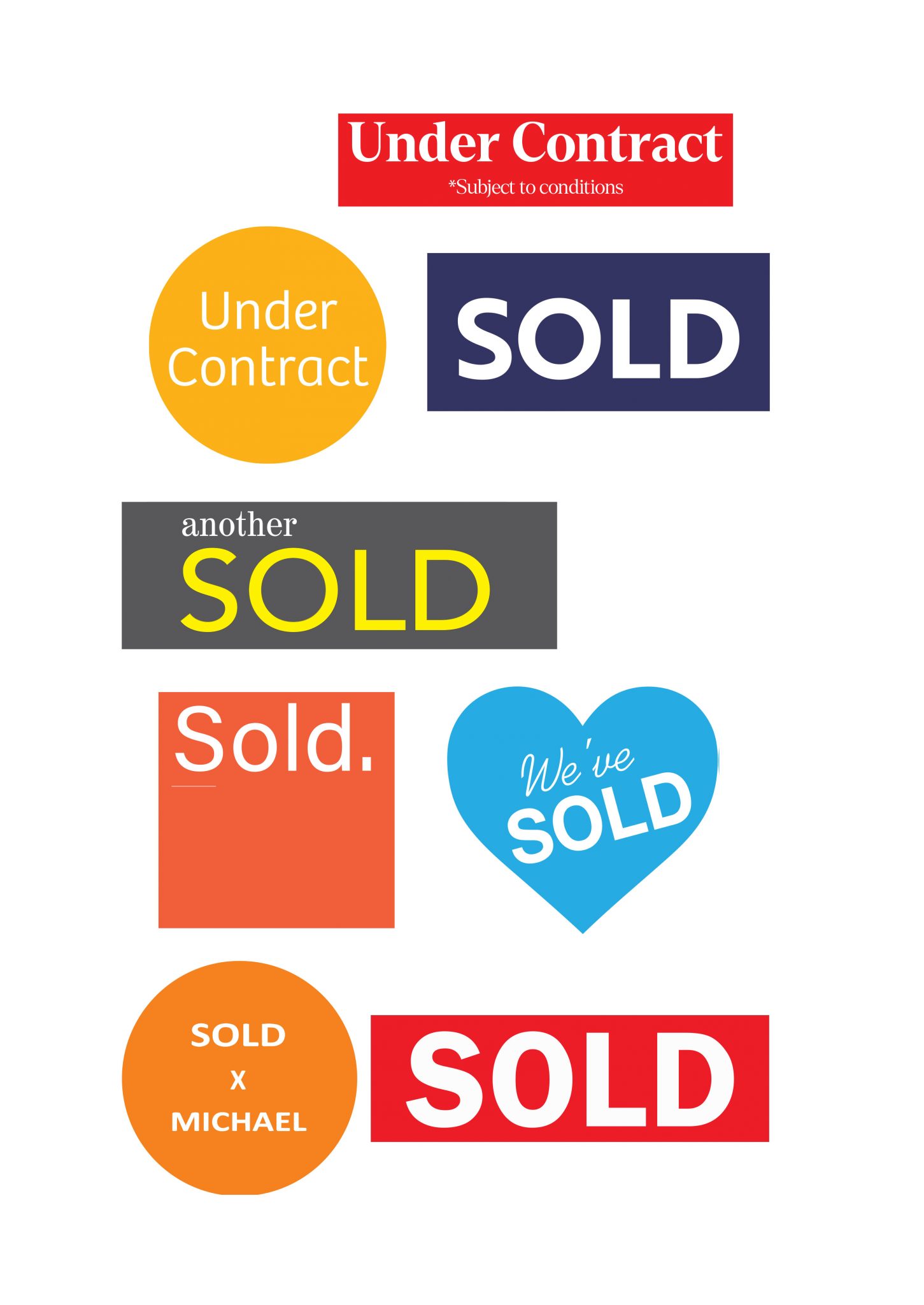 SOLD & UNDER CONTRACT STICKERS – Signex